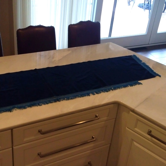 Source Unknown | Other | Vintage Navy Blue Velvet Fringed Piano Top ...